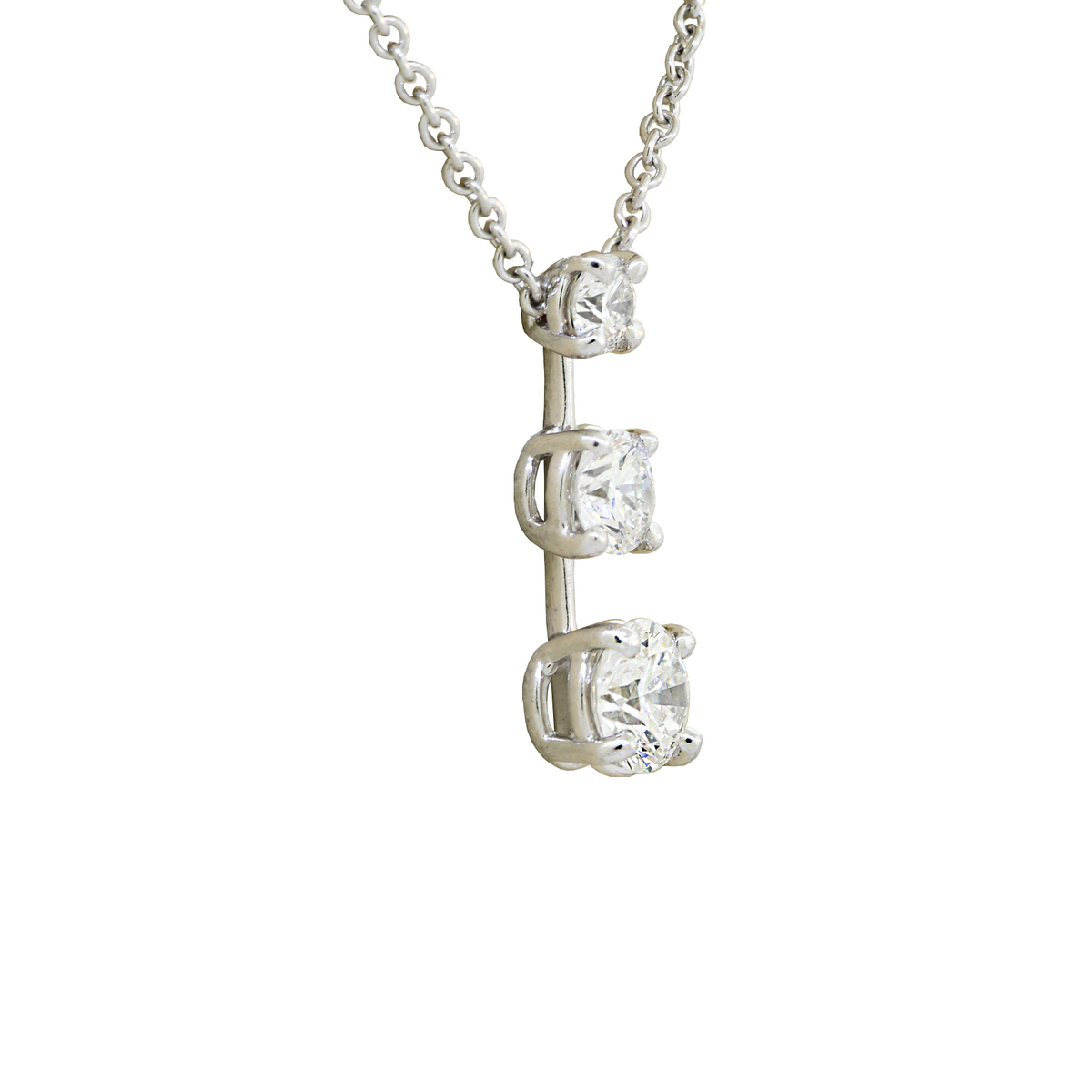 Platinum 3-Stone Diamond Pendant Necklace – Jon Paul Inc